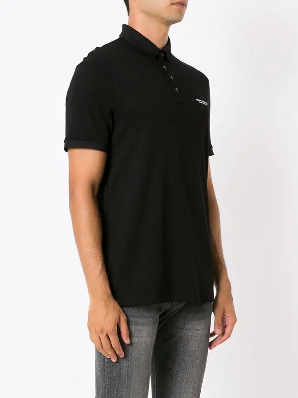 Armani Exchange Logo-print Polo Shirt - Black