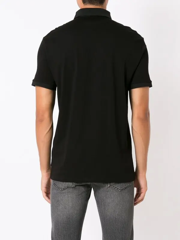 Armani Exchange Logo-print Polo Shirt - Black