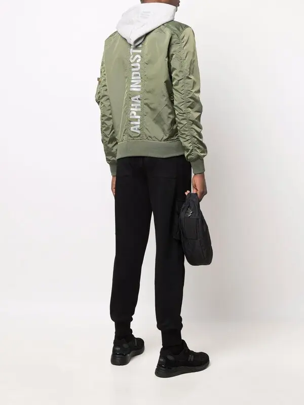 Alpha Industries Logo Print Bomber Jacket