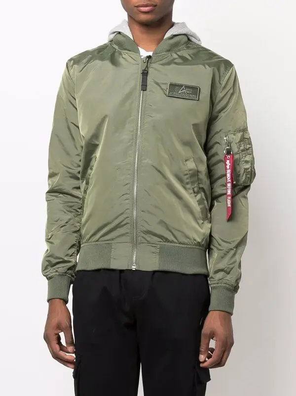 Alpha Industries Logo Print Bomber Jacket