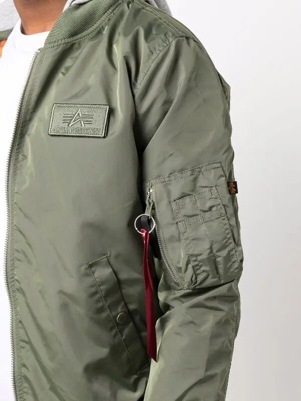 Alpha Industries Logo Print Bomber Jacket