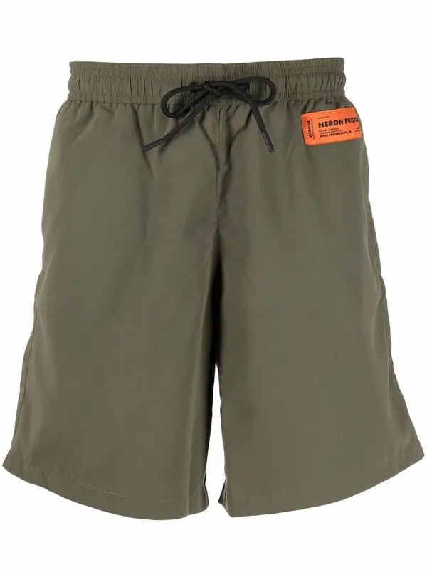 Heron Preston Drawstring-waist Logo-patch Shorts