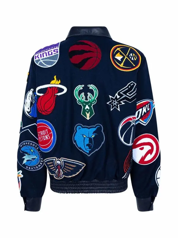 JEFF HAMILTON Nba Collage Wool Jacket - Blue