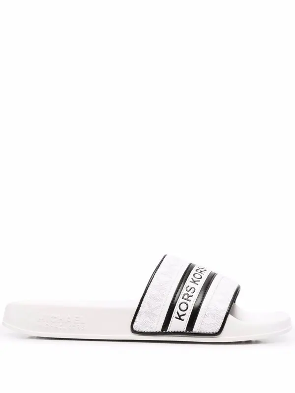 Michael Kors Gilmore Logo-print Slides - White