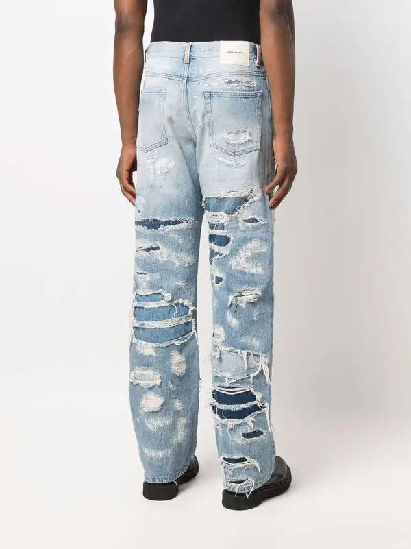 Heron Preston Distressed Jeans - Blue