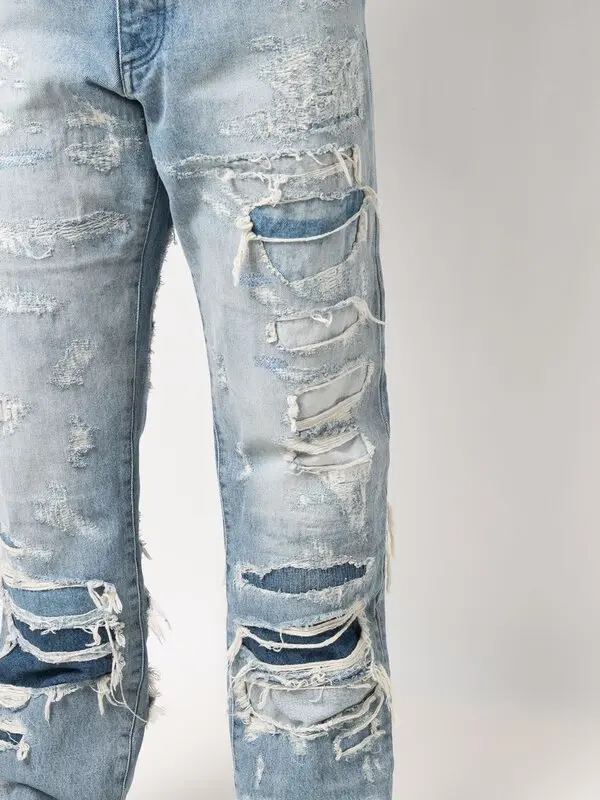 Heron Preston Distressed Jeans - Blue