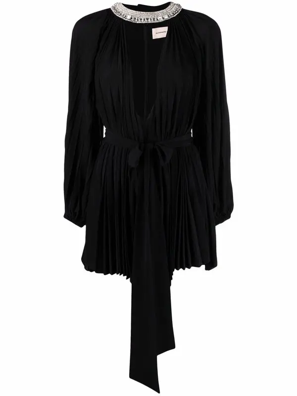 Alexandre Vauthier Crystal-embellished Pleated Mini Dress