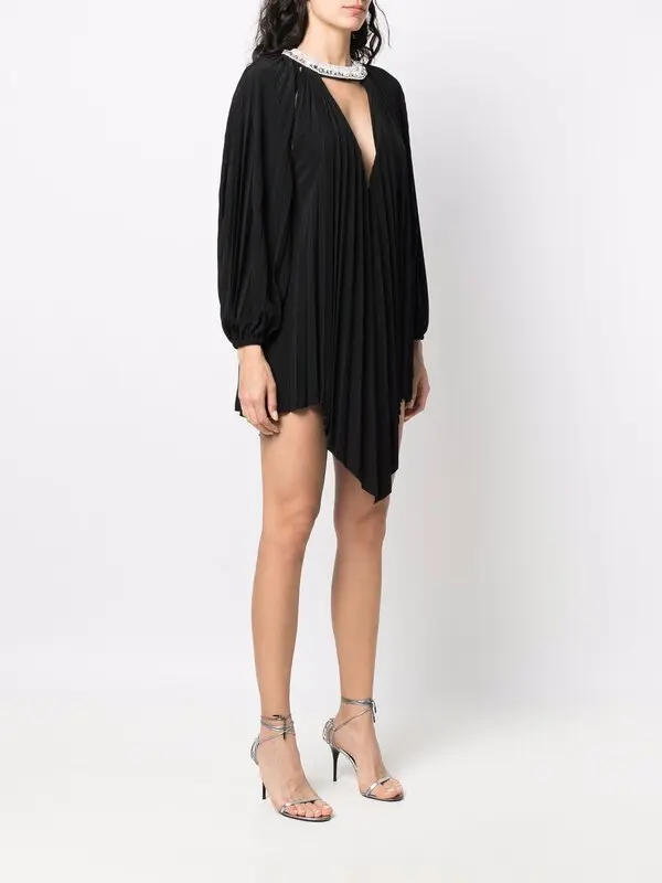 Alexandre Vauthier Crystal-embellished Pleated Mini Dress