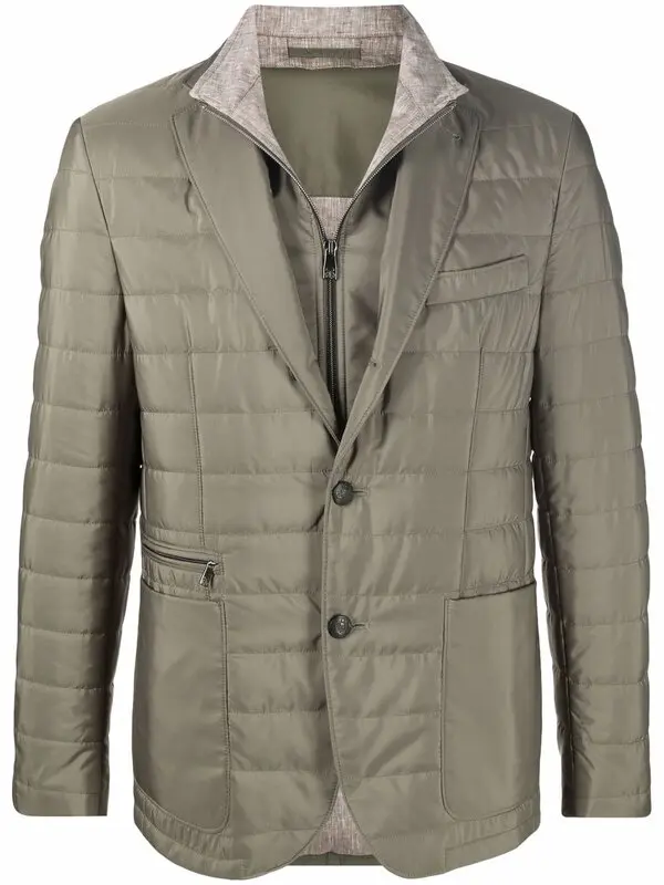 Corneliani Padded Single-breasted Blazer - Green