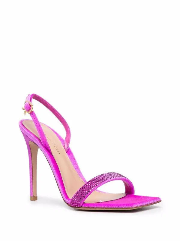 GIANVITO ROSSI Rhinestone Leather Sandals