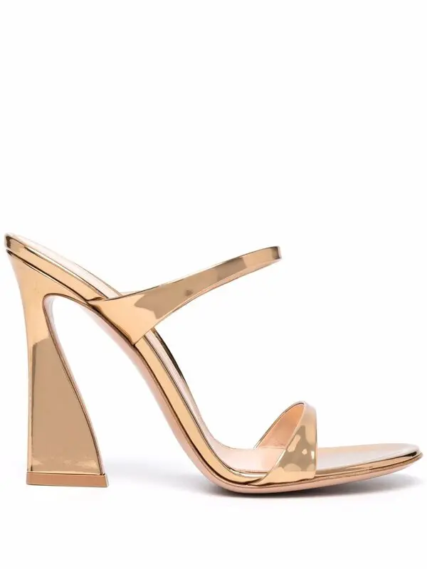 GIANVITO ROSSI Metallic Leather Sandals