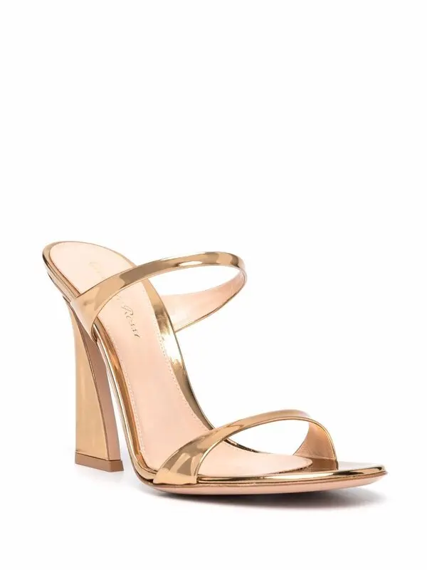 GIANVITO ROSSI Metallic Leather Sandals