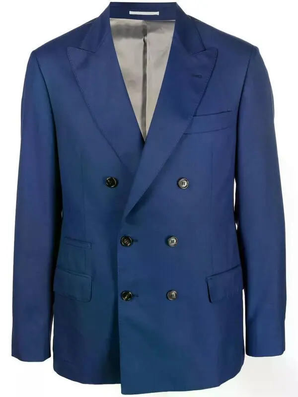 Brunello Cucinelli Two-piece Tailored Double-breasted Suit - Blue