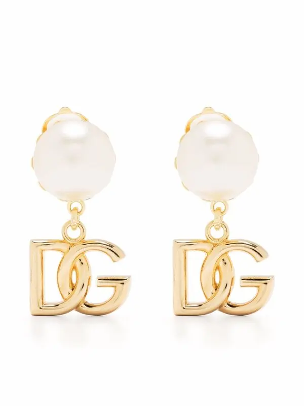 Dolce & Gabbana Dg Logo Drop Earrings - Gold