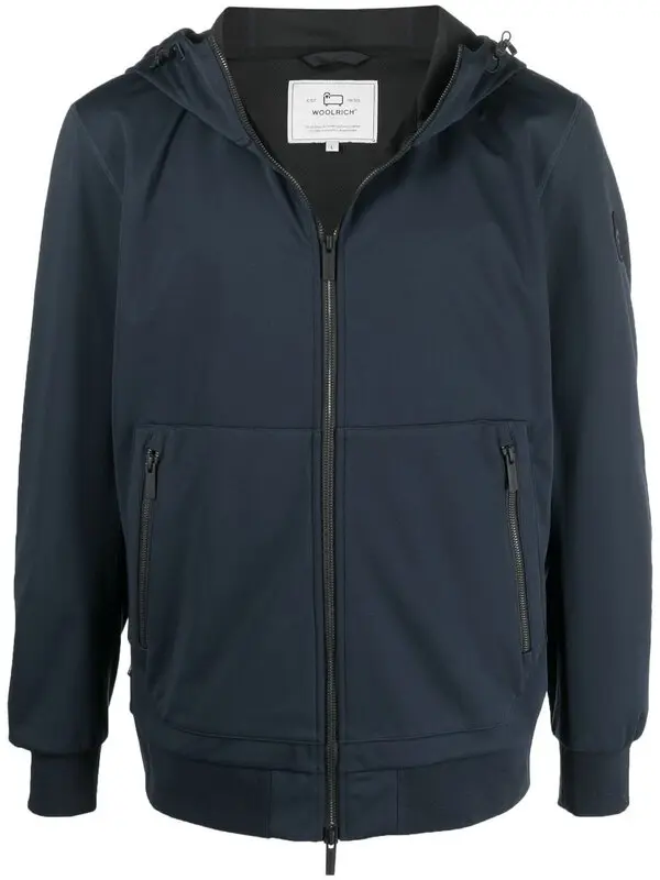 Woolrich Zip-up Hooded Windbreaker - Blue