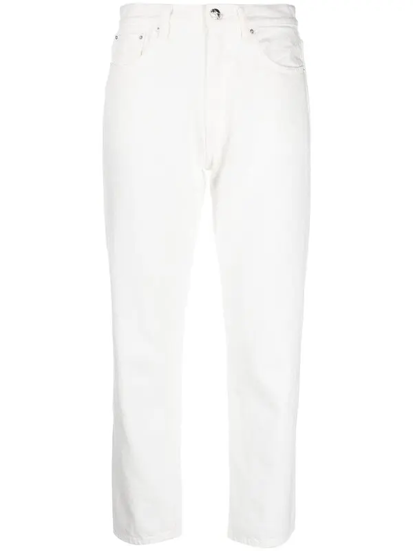 TOTEME Twisted Seam Cropped Leg Jeans - White