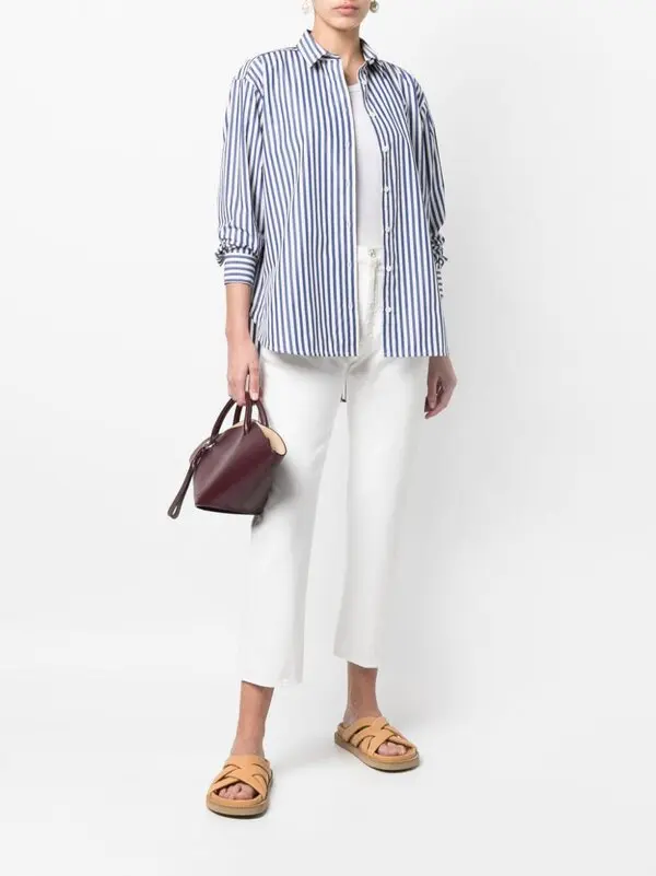 TOTEME Twisted Seam Cropped Leg Jeans - White