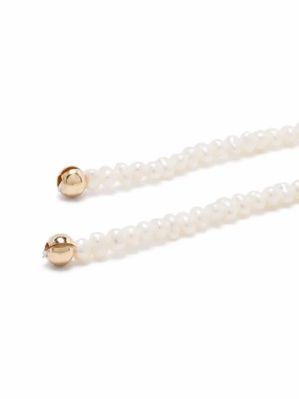 Mizuki 14kt Yellow Dancing Pearl Long Drop Earrings