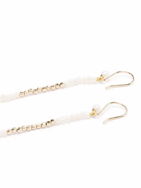 Mizuki 14kt Yellow Dancing Pearl Long Drop Earrings