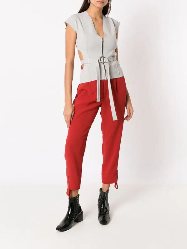 GLORIA COELHO Draped Cropped Trousers