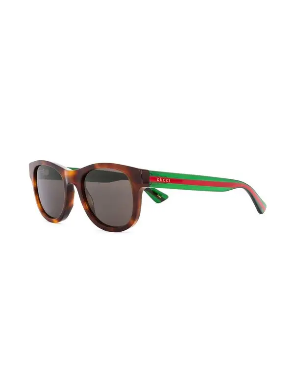 Gucci Web Detail Tortoiseshell Sunglasses