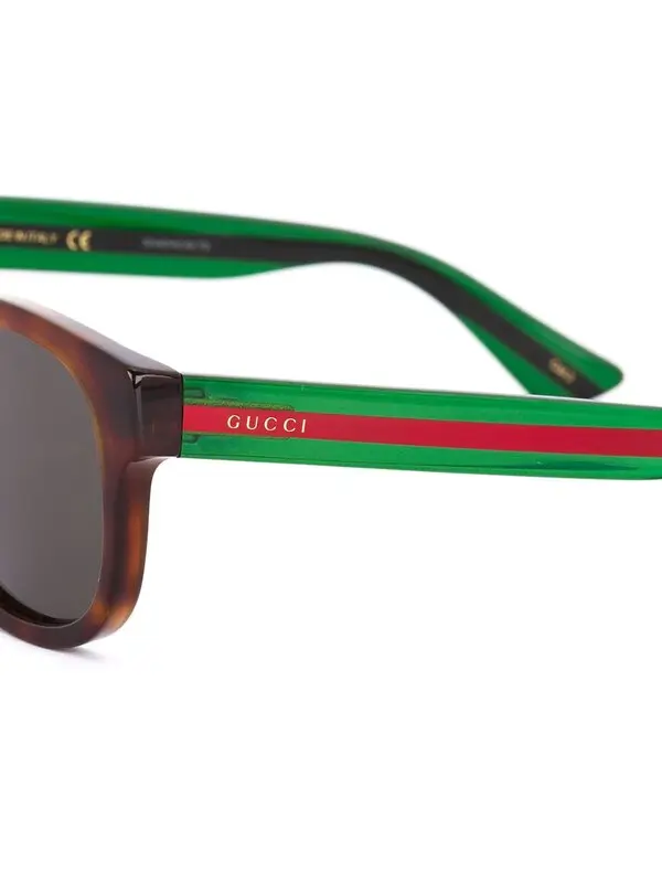 Gucci Web Detail Tortoiseshell Sunglasses