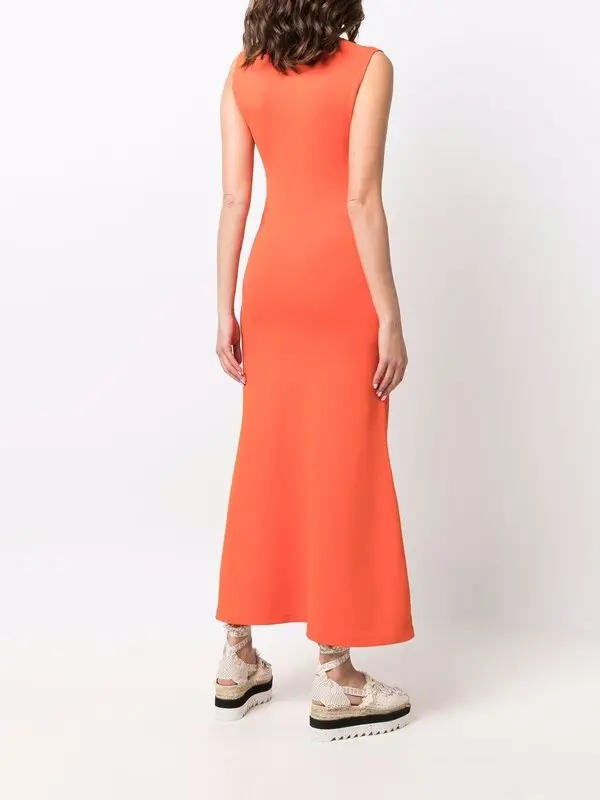 Stella McCartney Square-neck Flared Dress - Orange