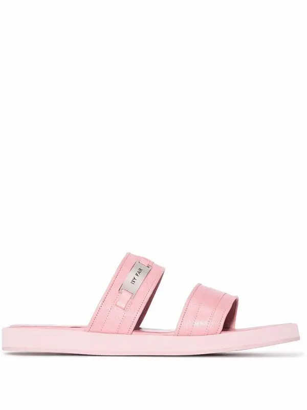 By Far Easy Leather Sandals - Pink