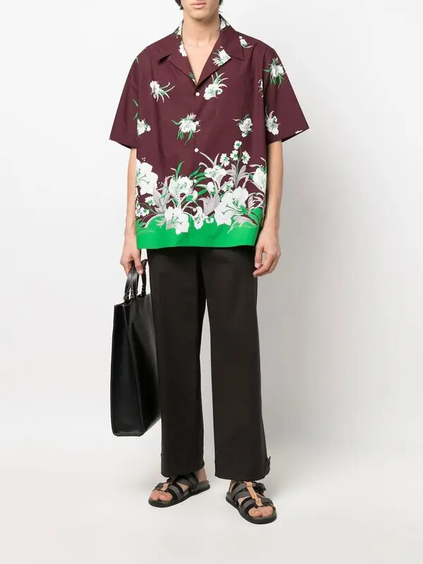 Valentino Garavani Floral-print Short-sleeved Shirt - Red