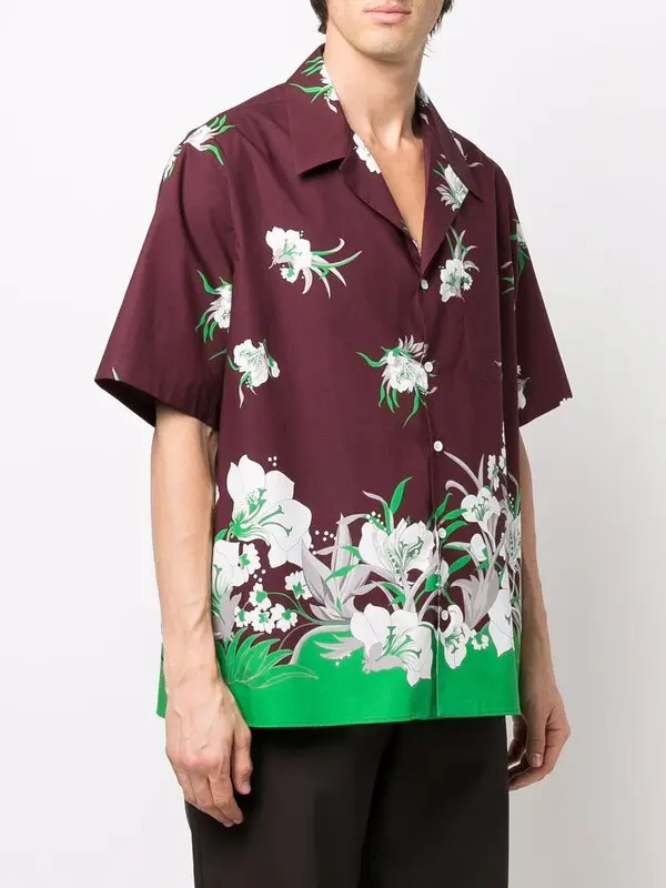Valentino Garavani Floral-print Short-sleeved Shirt - Red