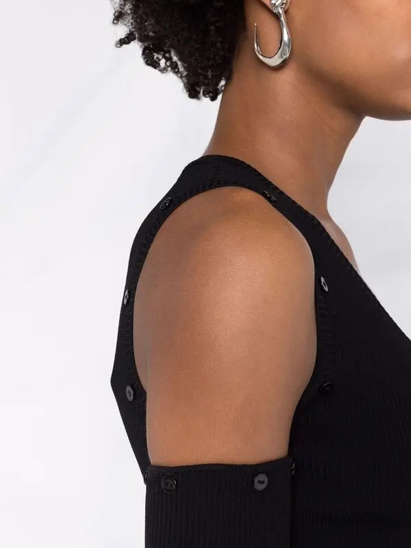 Rokh Cut-out Cardigan - Black