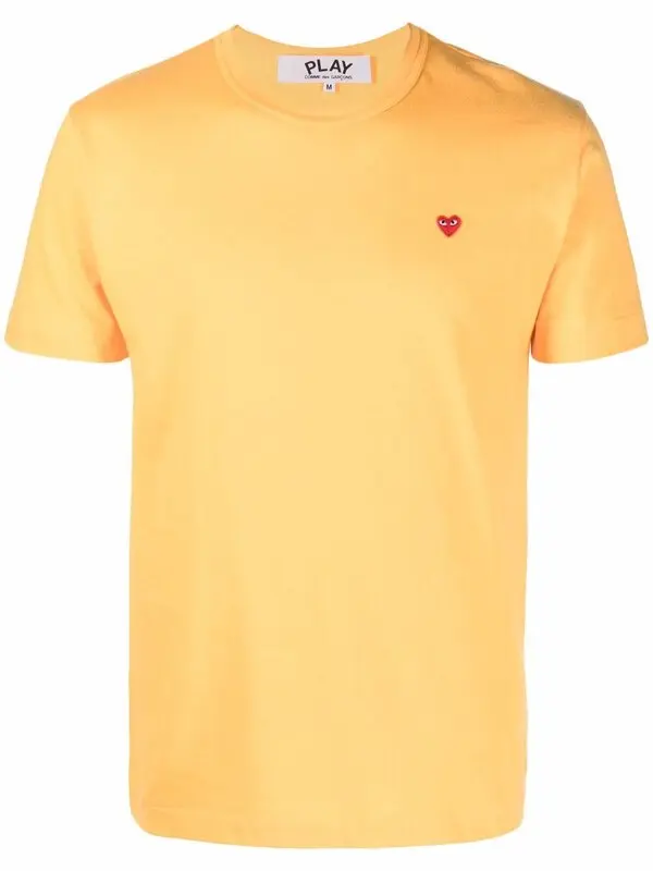 Play Comme Des Garcon Logo-patch Short-sleeve T-shirt - Orange