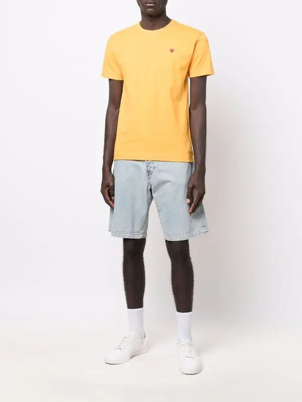 Play Comme Des Garcon Logo-patch Short-sleeve T-shirt - Orange