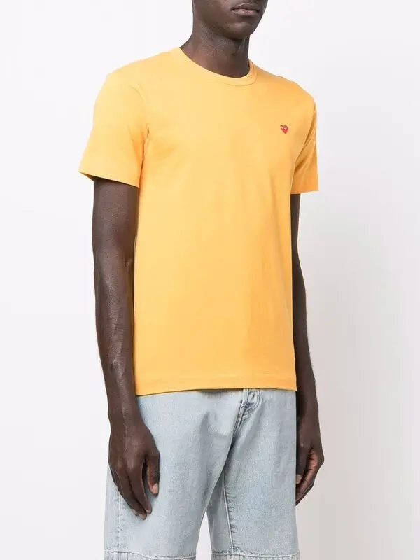 Play Comme Des Garcon Logo-patch Short-sleeve T-shirt - Orange