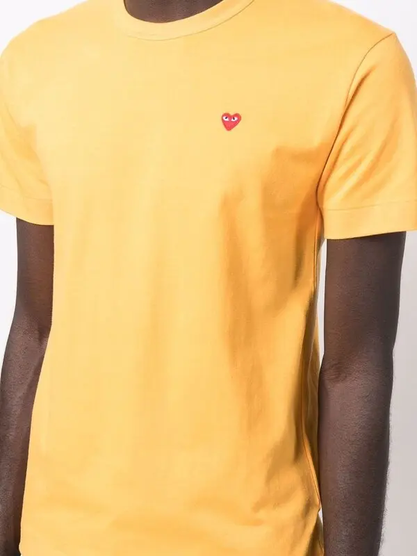 Play Comme Des Garcon Logo-patch Short-sleeve T-shirt - Orange