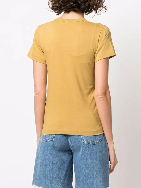 Play Comme Des Garcon Cotton T-shirt With Embroidered Logo - Neutrals
