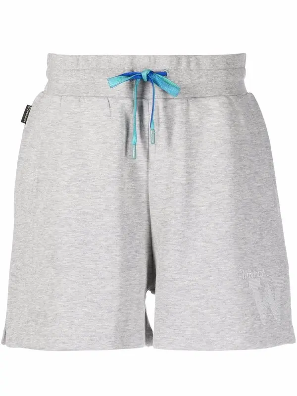Woolrich Logo-embroidered Organic Cotton Shorts - Grey