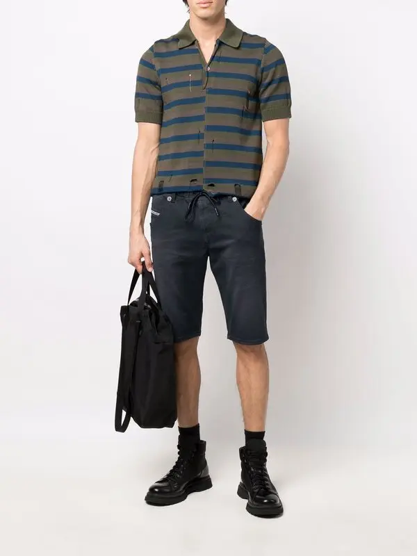 DIESEL® D-kroo Cotton Shorts With Logo Patch