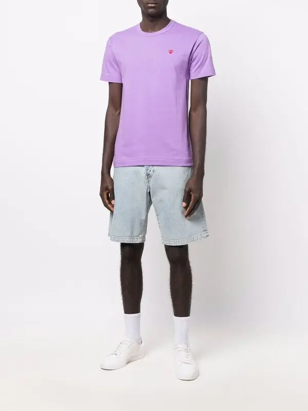 Play Comme Des Garcon Logo-patch Short-sleeve T-shirt - Purple