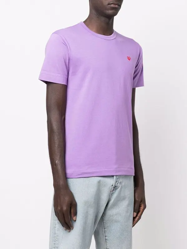 Play Comme Des Garcon Logo-patch Short-sleeve T-shirt - Purple