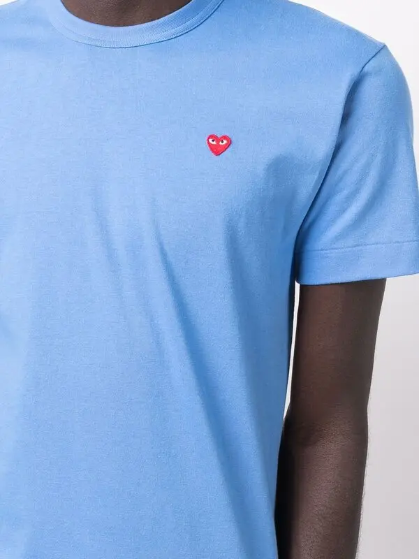 Play Comme Des Garcon Logo-patch Short-sleeve T-shirt - Blue