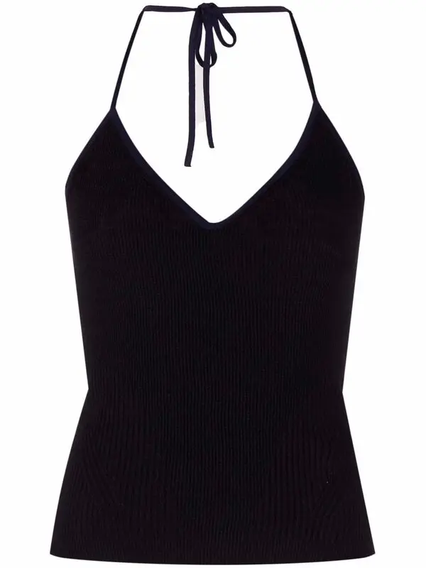 Jacquemus Halterneck Knitted Top - Black