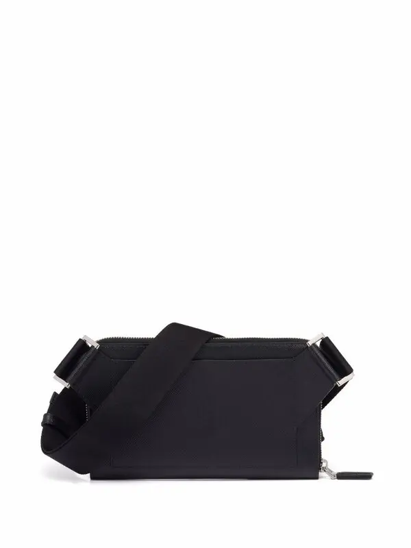 Prada Logo Plaque Zipped Crossbody Bag