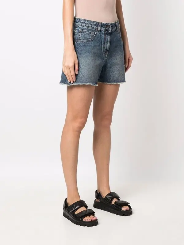 Palm Angels Palm Tree-embroidered Denim Shorts