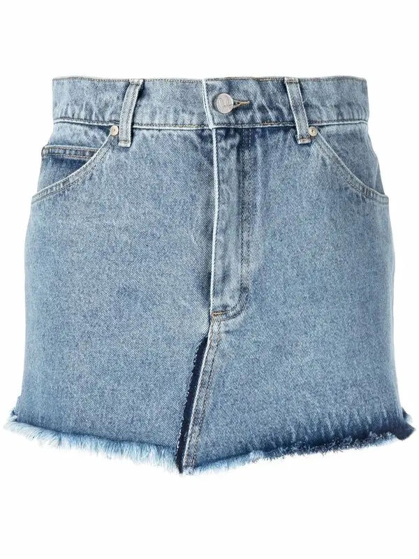 Natasha Zinko Washed Denim Mini Skirt