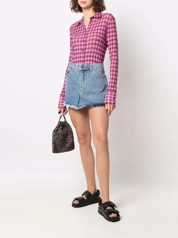 Natasha Zinko Washed Denim Mini Skirt