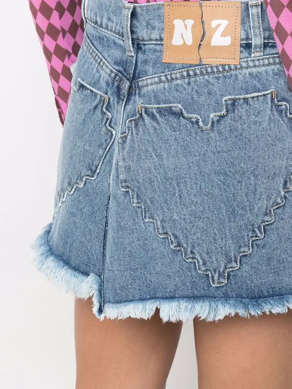 Natasha Zinko Washed Denim Mini Skirt