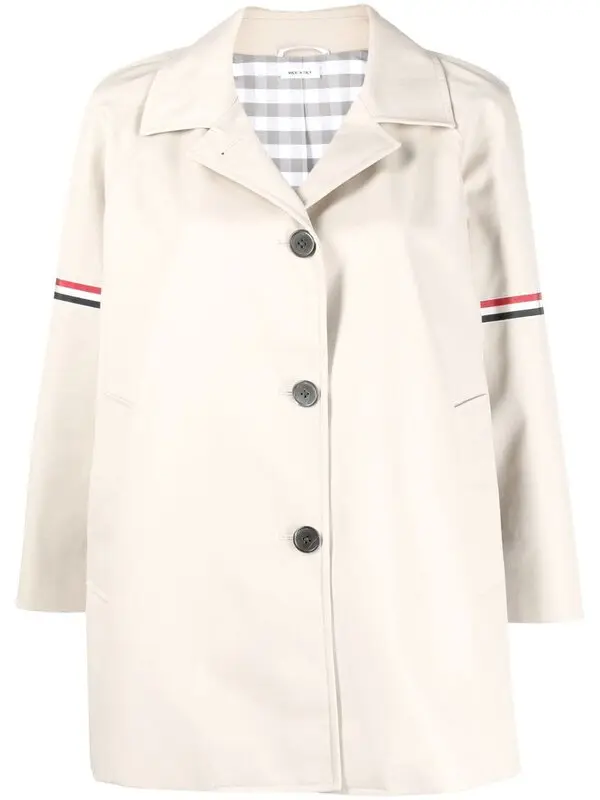 Thom Browne Single-breasted Short Coat - Neutrals