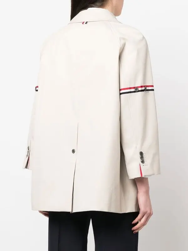 Thom Browne Single-breasted Short Coat - Neutrals