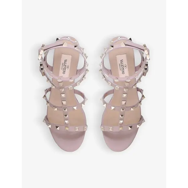Valentino Garavani Rockstud Open-toe Leather Heeled Sandals - Blush